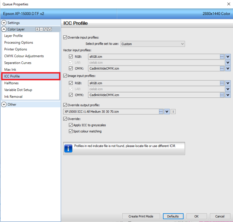Cadlink 11 settings for our XP-15000 – RoyDesigns.ca